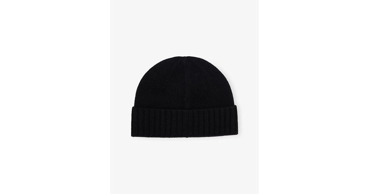Percival Ribbed Wool Beanie Hat in Black for Men | Lyst UK
