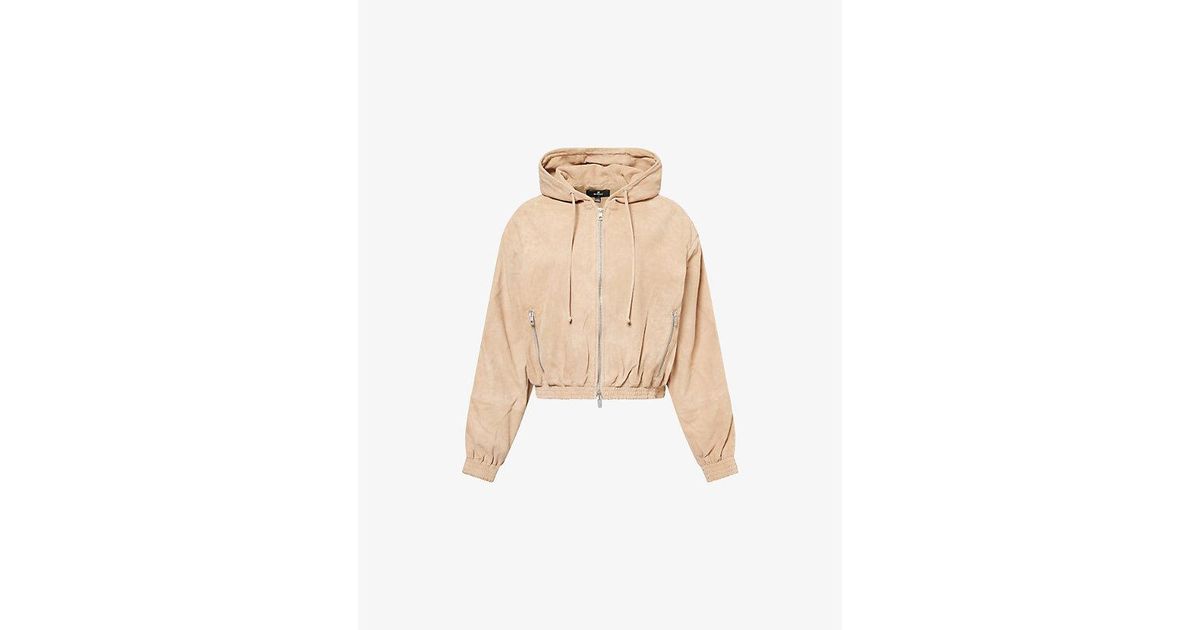 Represent Oblivion Hooded Suede Jacket in Natural | Lyst UK