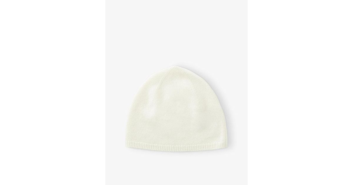 JOSEPH Light Pure Cashmere Beanie Hat in White | Lyst