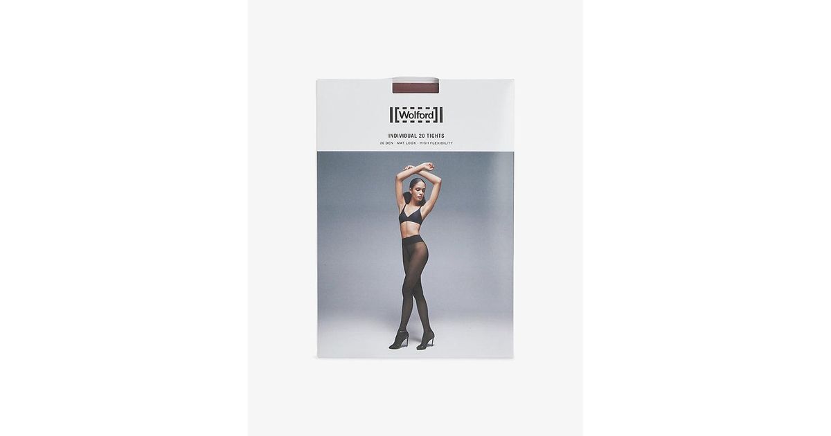Wolford Individual 20 Stretch-Woven Tights in Blue | Lyst UK