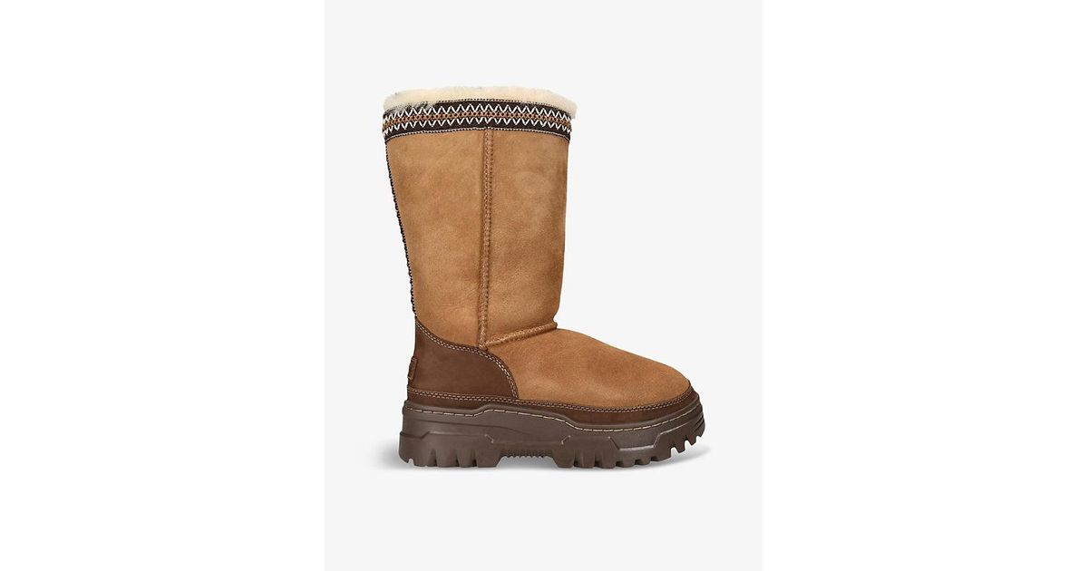 UGG Classic Tall Trailgazer Suede Boots in Brown | Lyst
