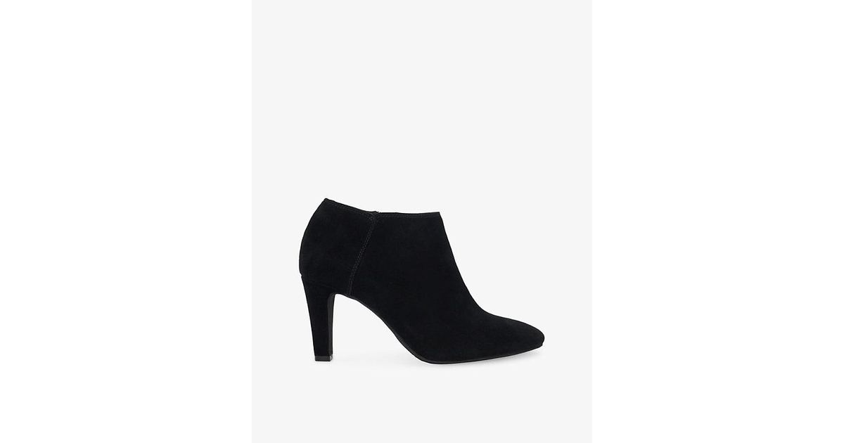 Dune Omarah Suede Heeled Ankle Boots in Black | Lyst