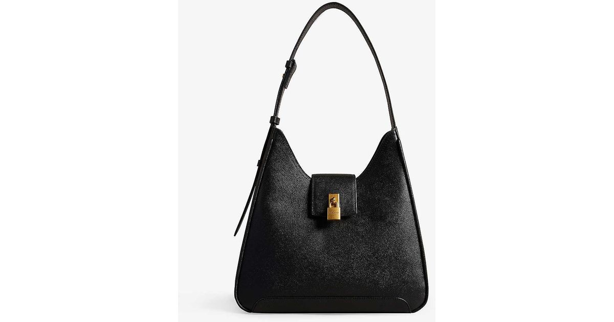 Ted Baker Chelse Padlock-embellished Leather Shoulder Bag in Black ...