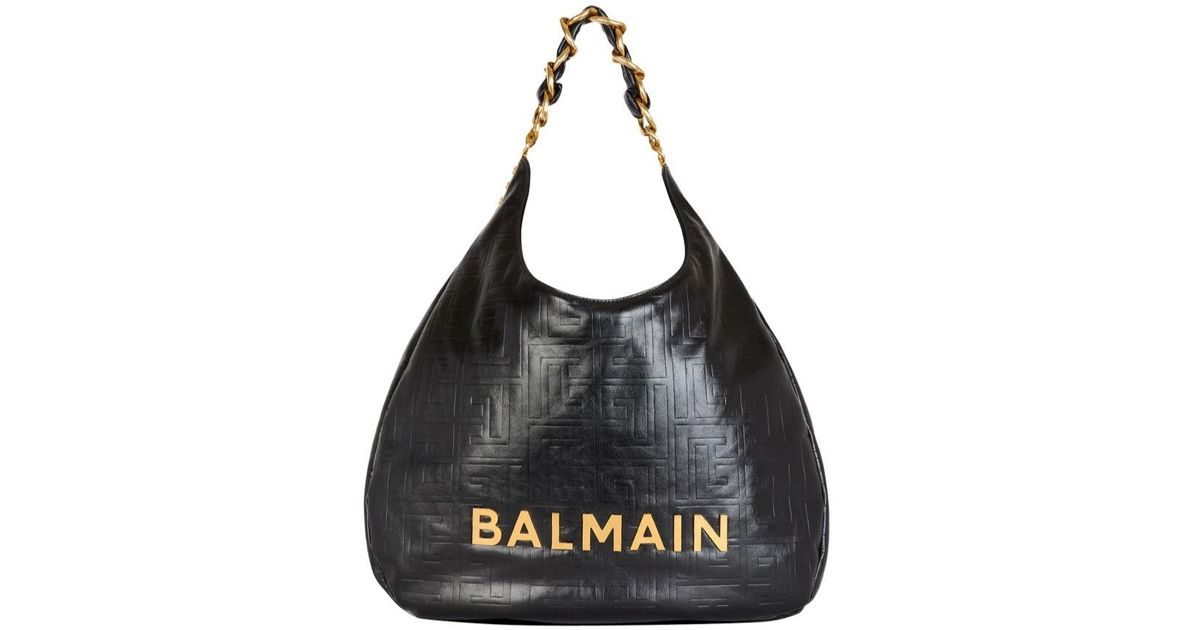 Balmain Large 1945 Soft Fold Wandering Bag in Black | Lyst