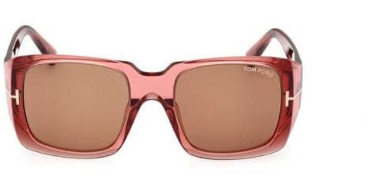Tom Ford Sunglasses With Rectangular Frames in Pink | Lyst