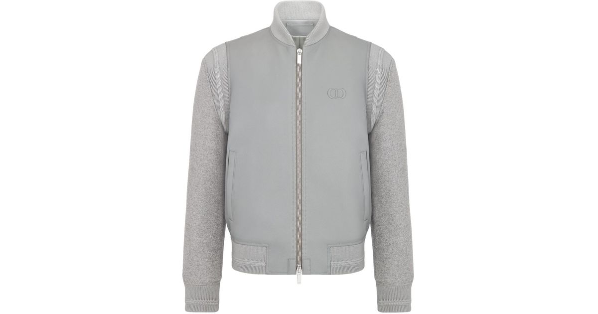 Dior Cd Icon Varsity Jacket in Gray for Men | Lyst
