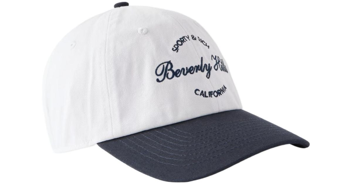 Sporty & Rich Color Block Embroidered Baseball Cap in White | Lyst UK