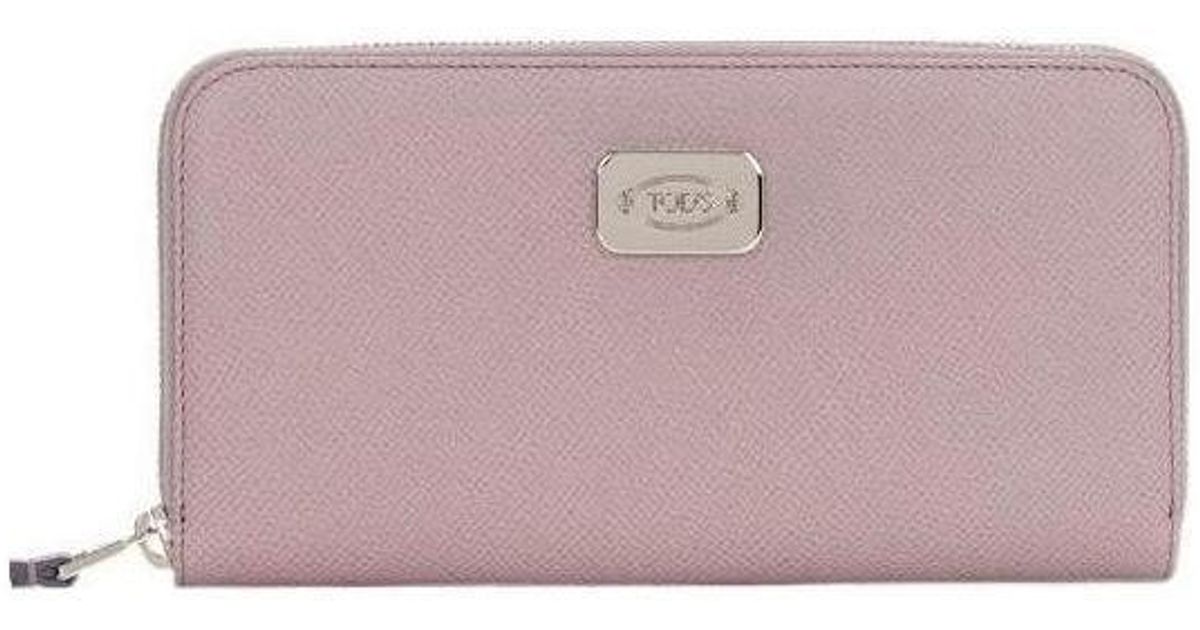 Tod's Logo Decal Wallet in Pink | Lyst