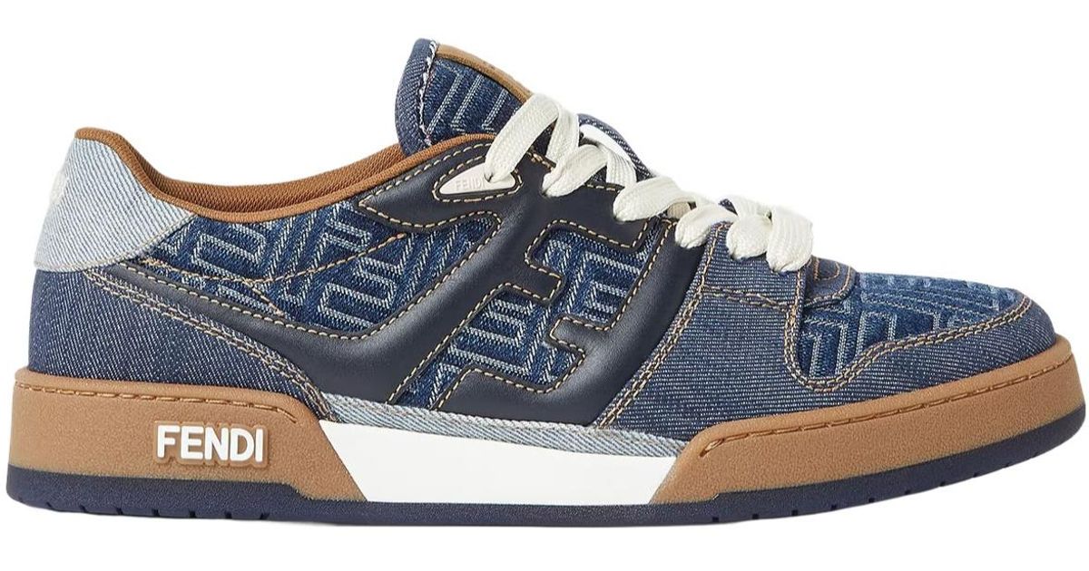 Fendi Ff Jacquard Low-Tops in Blue for Men | Lyst