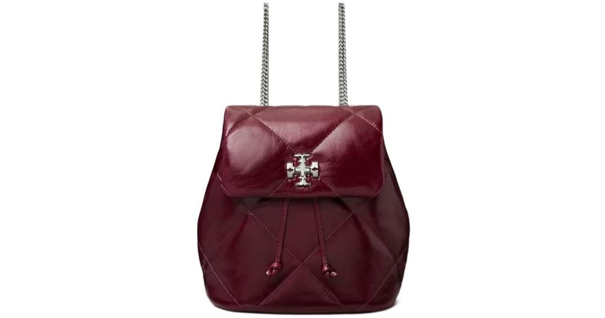 Tory Burch Quilted Leather Backpack in Red | Lyst