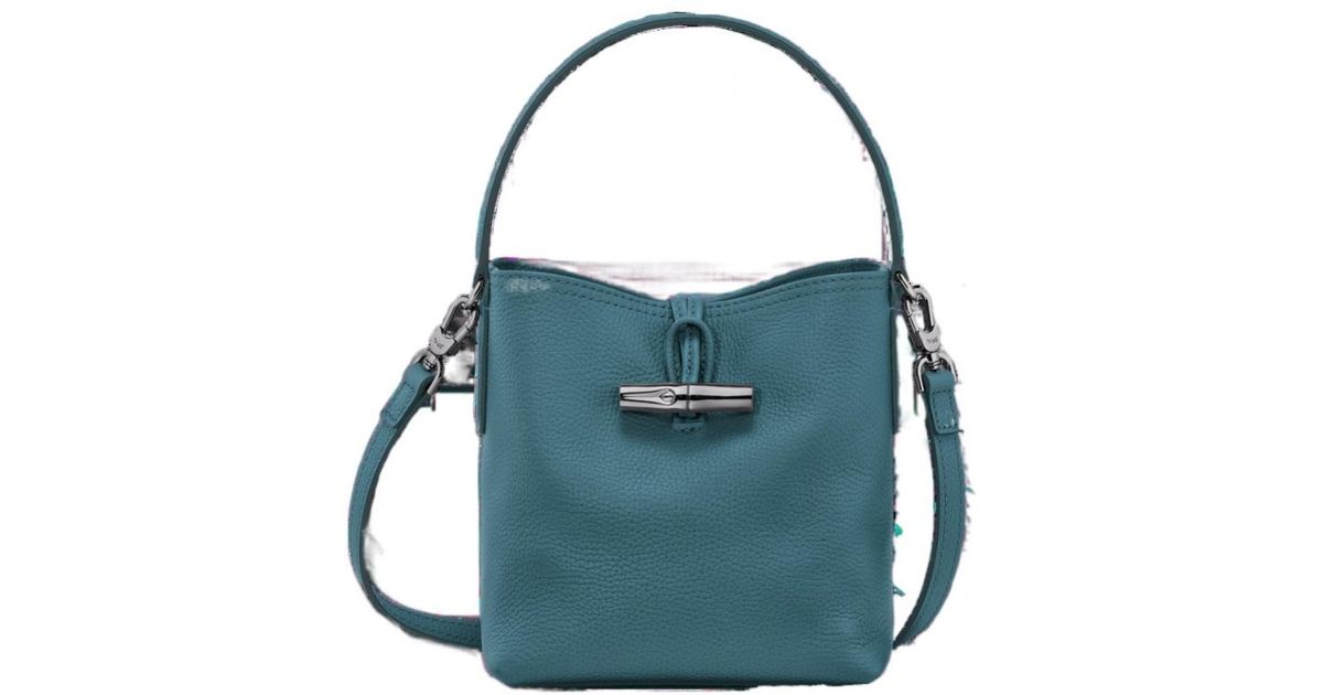 Longchamp Le Roseau Essential Xs Bucket Shoulder Bag in Blue | Lyst