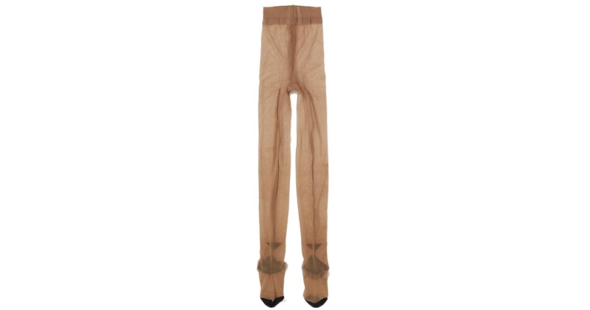 Prada Logo Panty Hose in Natural | Lyst