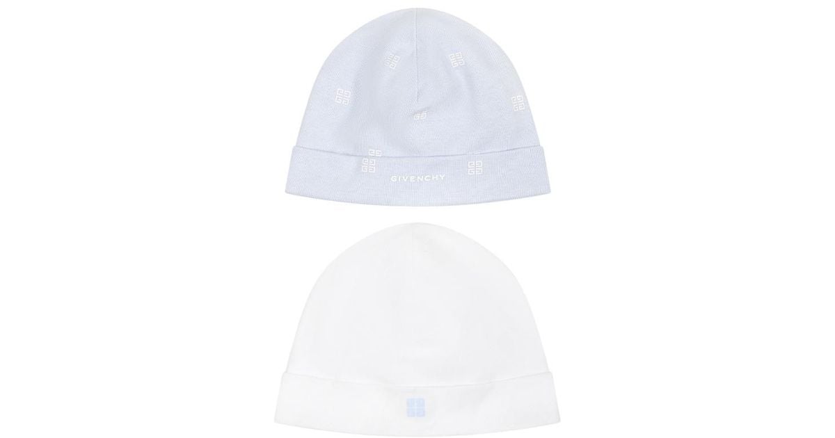 Givenchy 4G Ribbed-Knit Pull-On Hats (Pack Of Two) in White | Lyst