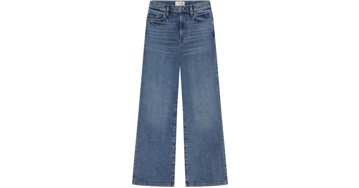 FRAME Le Pixie Slim Palazzo Jeans in Blue | Lyst