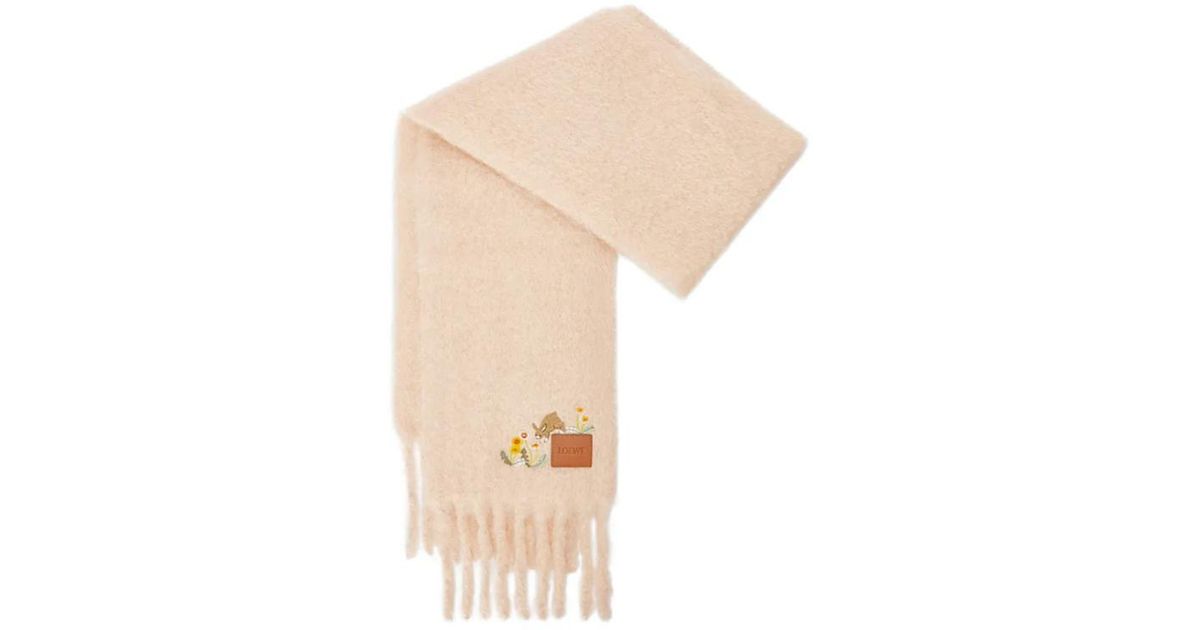 Loewe Pattern Scarf in White | Lyst