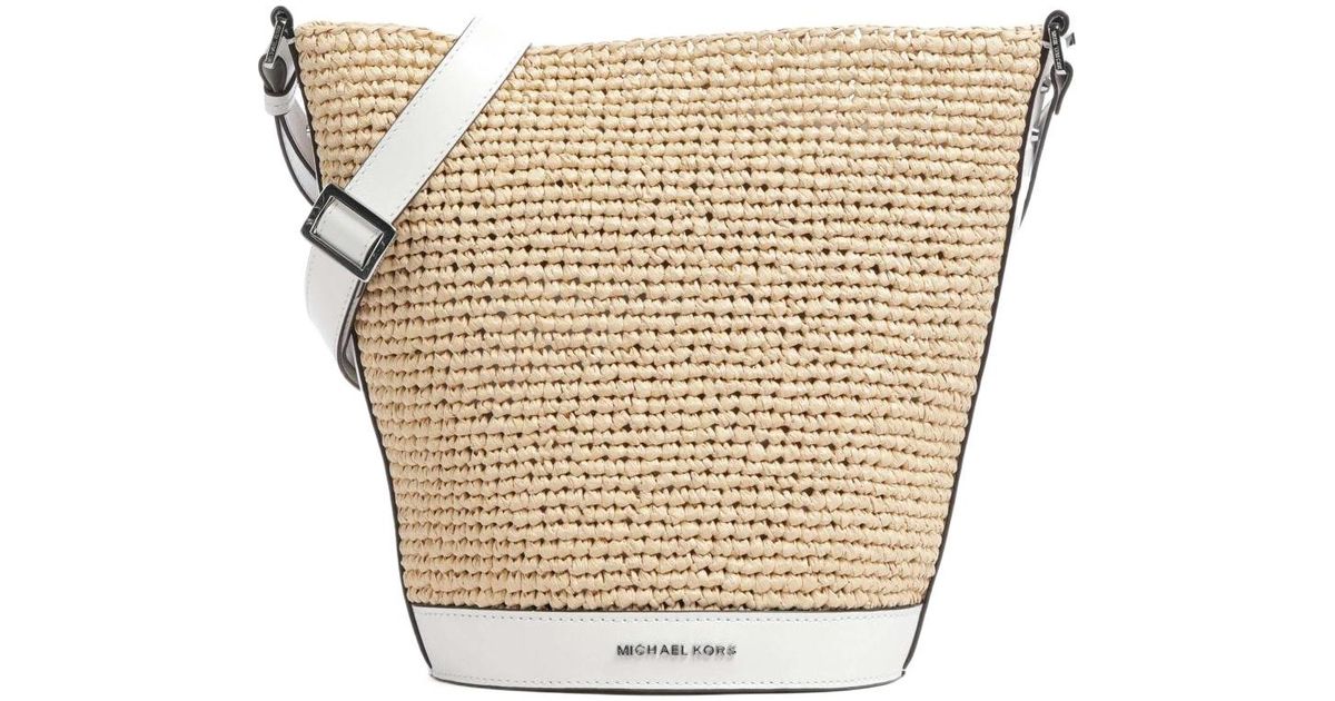 MICHAEL Michael Kors Small Open Top Townsend Bucket Bag in Natural | Lyst