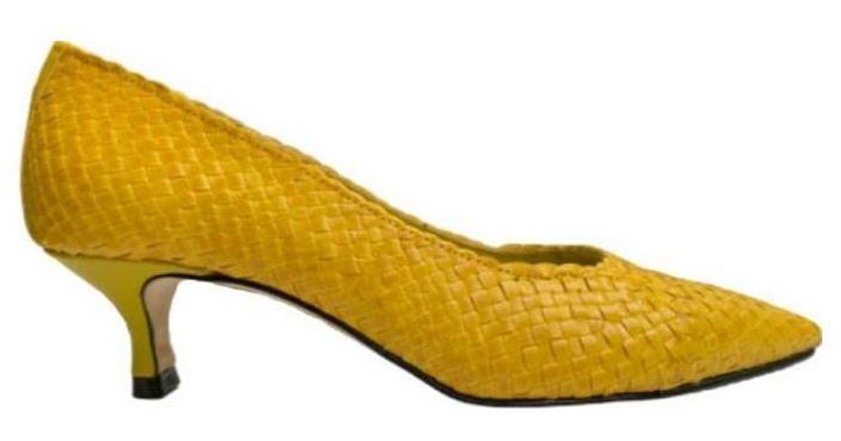 Lela Rose Pointed Knitted High Heels in Yellow | Lyst