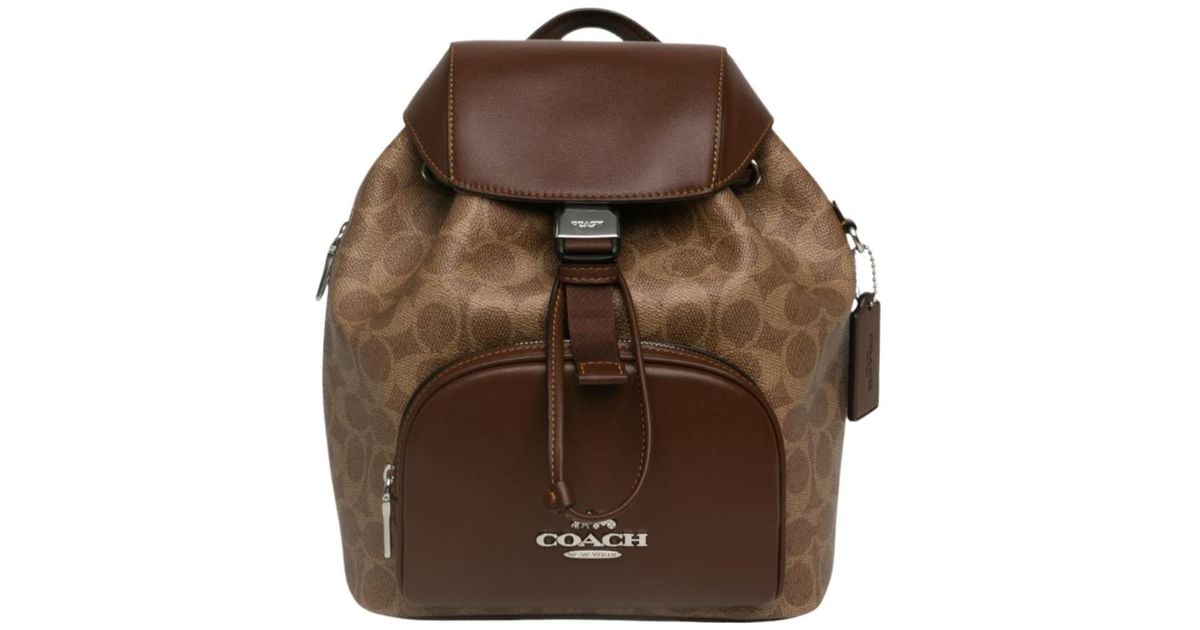 COACH Drawstring Backpack in Brown | Lyst