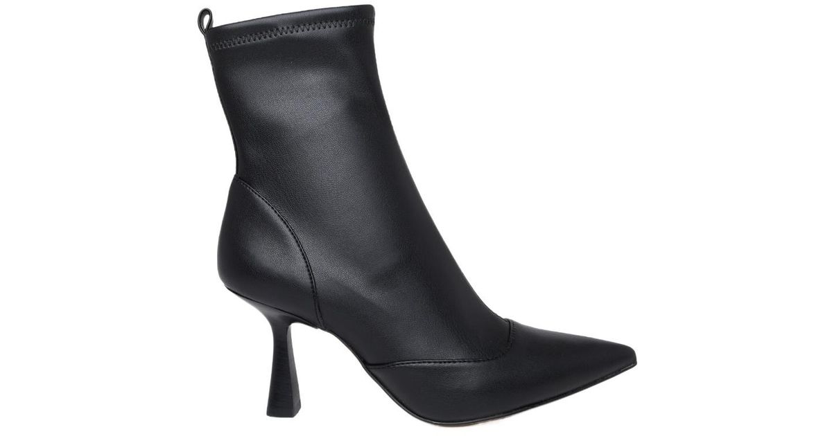MICHAEL Michael Kors Clara 80Mm Leather Ankle Boots in Black | Lyst