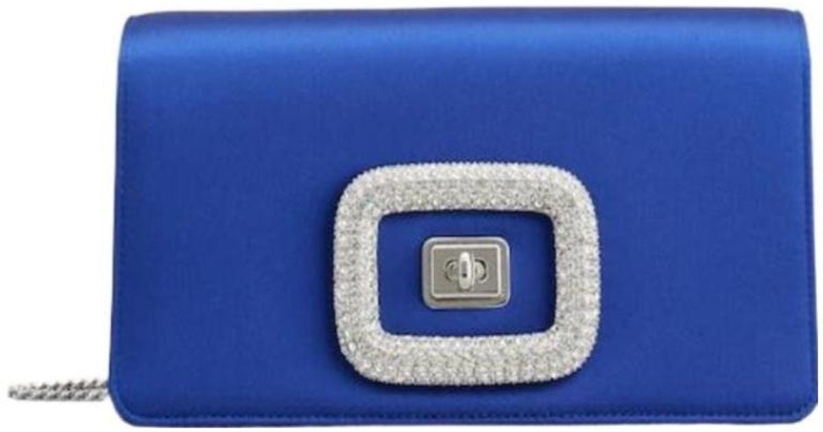 Roger Vivier Logo Mini Shoulder Bag in Blue | Lyst