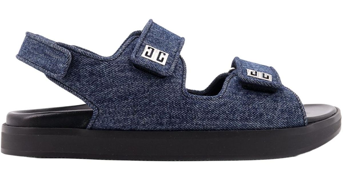 Givenchy Round-Headed Flat Sandals in Blue | Lyst