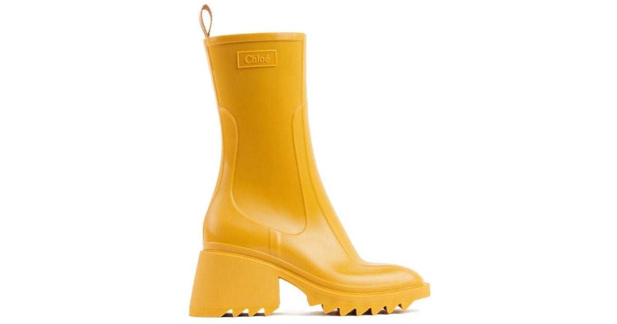 Chloé Betty 65Mm Boots in Orange | Lyst