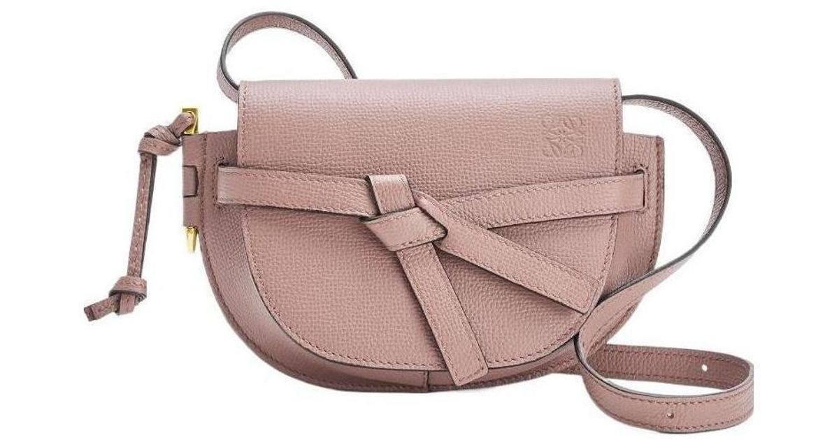 Loewe Gate Dual Mini Boulder Cow Leather Shoulder Bag in Pink | Lyst