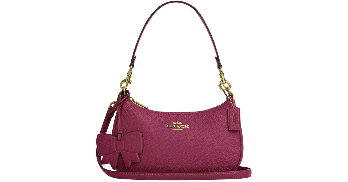 COACH Teri Bow Shoulder Bag in Purple | Lyst