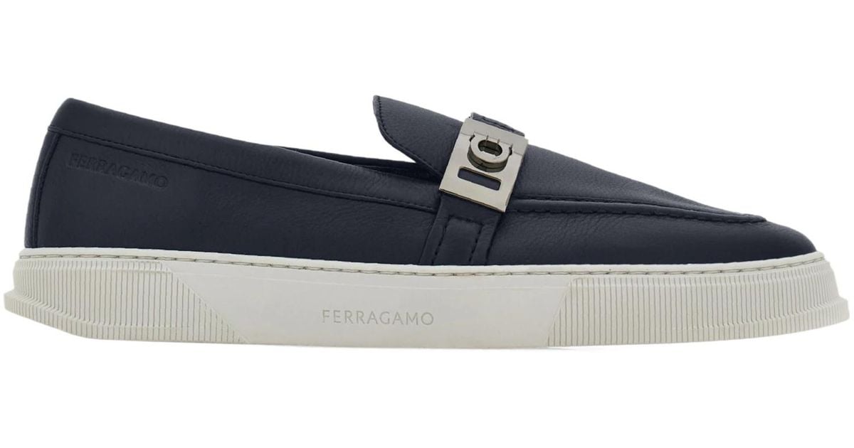 Ferragamo Hybrid Sneaker With Hug Buckle in Blue for Men | Lyst