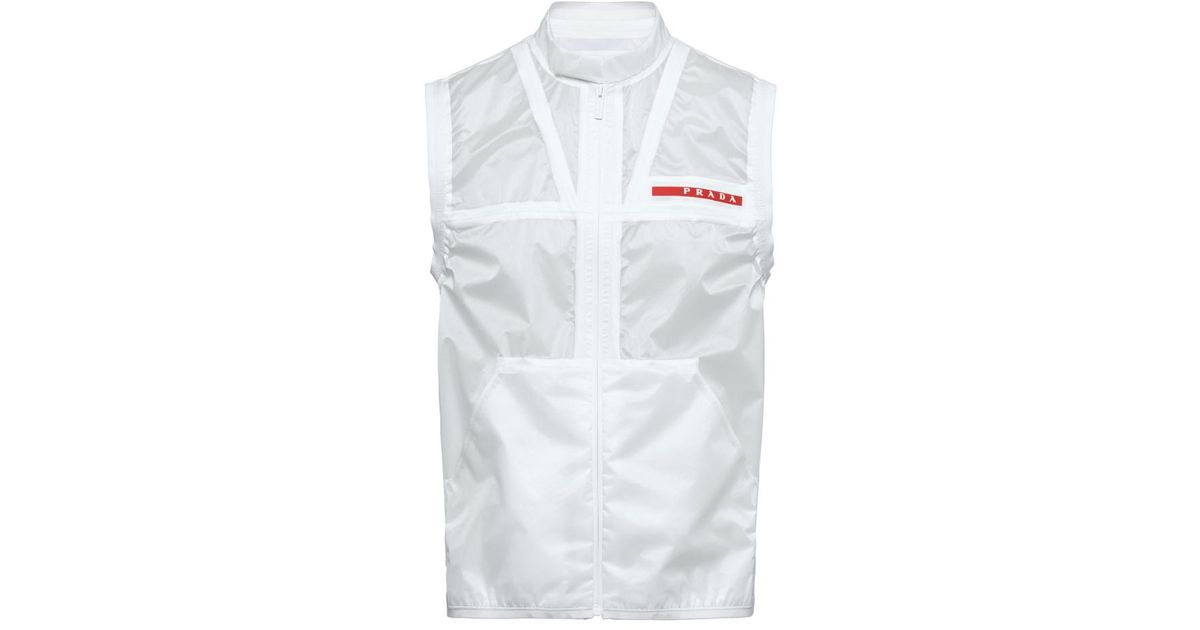 Prada Ripstop Vest in White for Men | Lyst