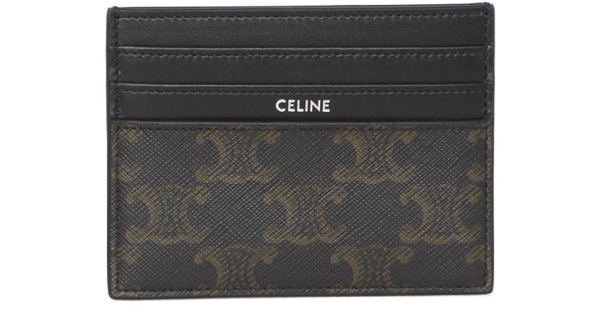 Celine Large Card Holder in Black for Men | Lyst