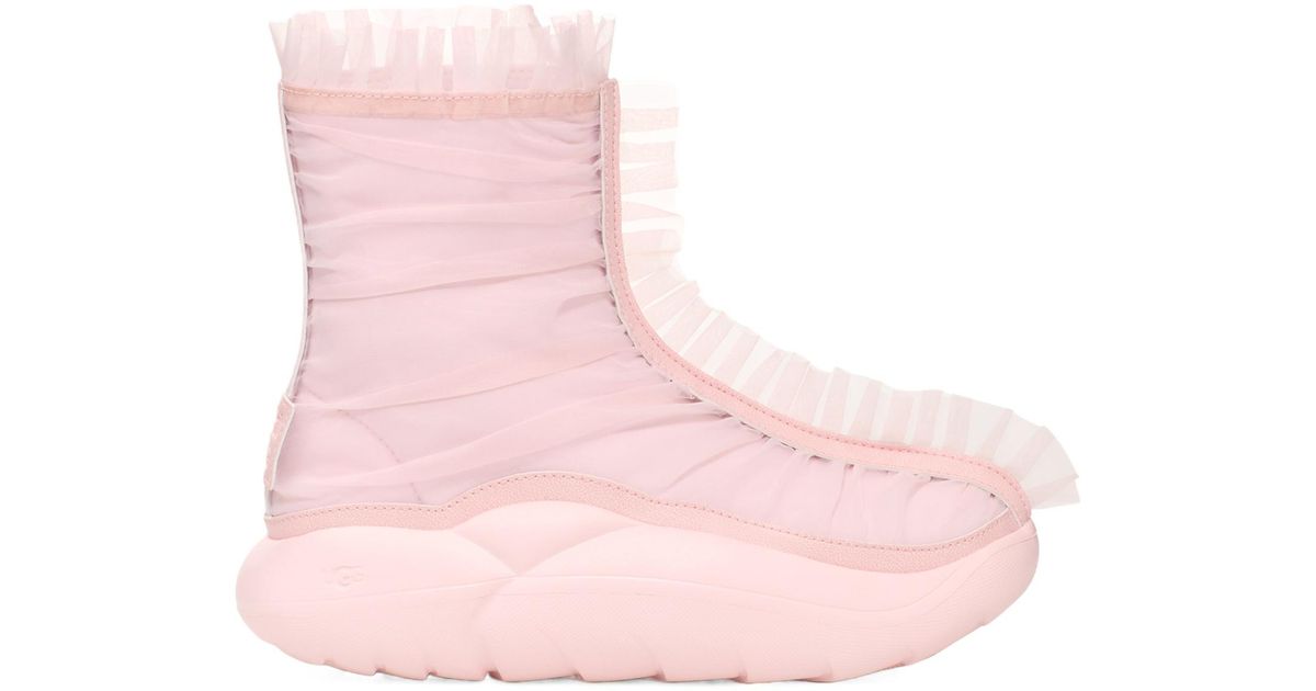 UGG Frilly Ankle Boots in Pink | Lyst