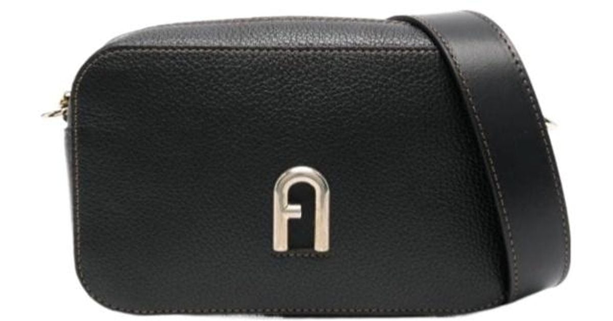 Furla Logo Strap Satchel in Black | Lyst