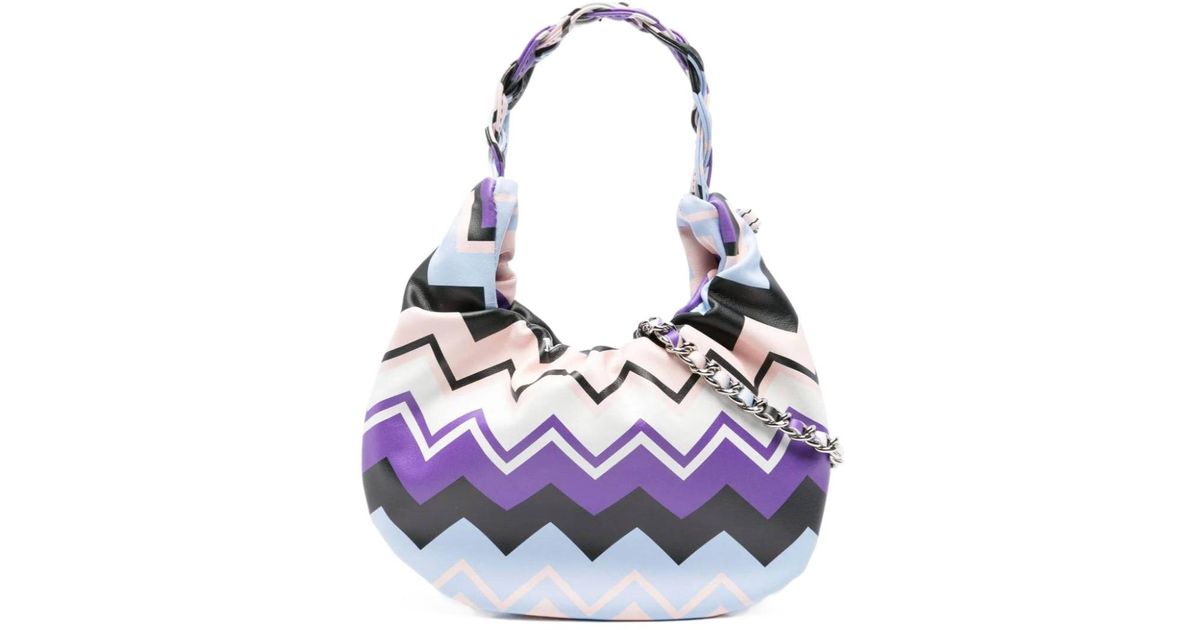 Missoni Zigzag-Pattern Shoulder Bag in Purple | Lyst