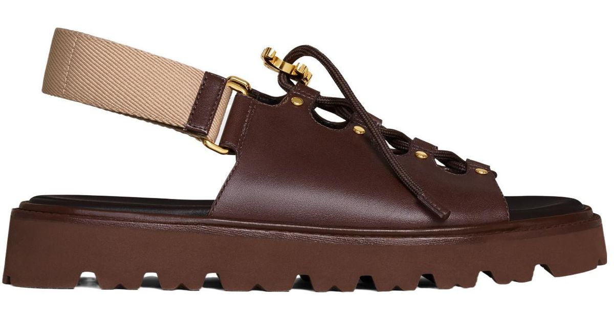 Celine Billie Chunky Sandale in Brown | Lyst