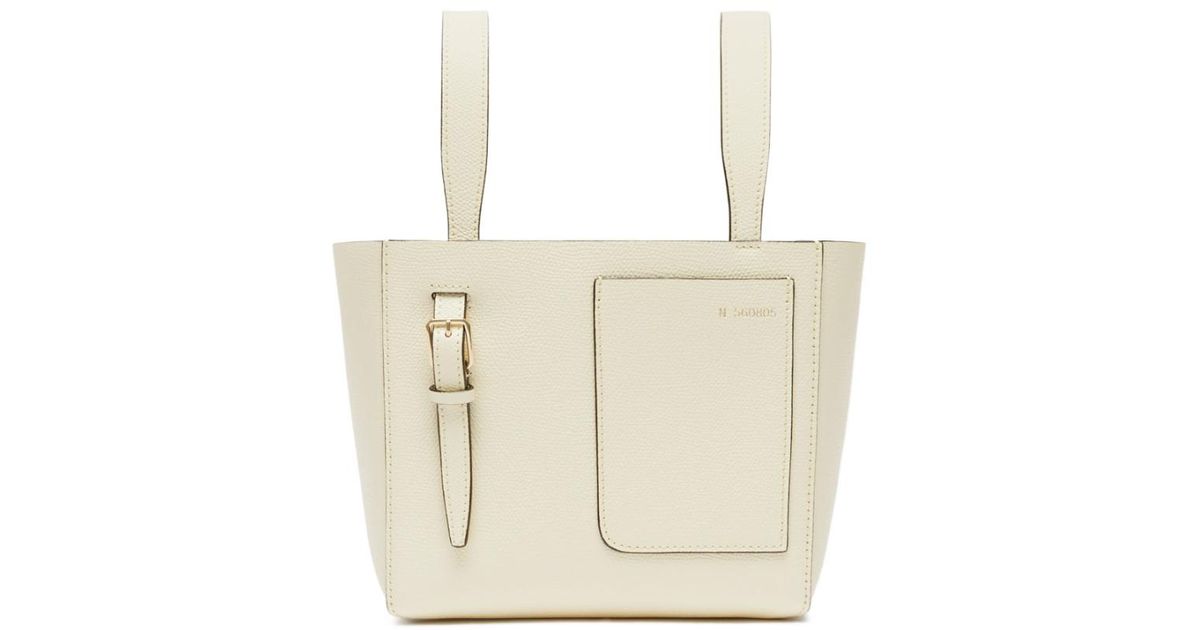 Valextra Miniature Two-Handed Handle Shoulder Bag in Natural | Lyst