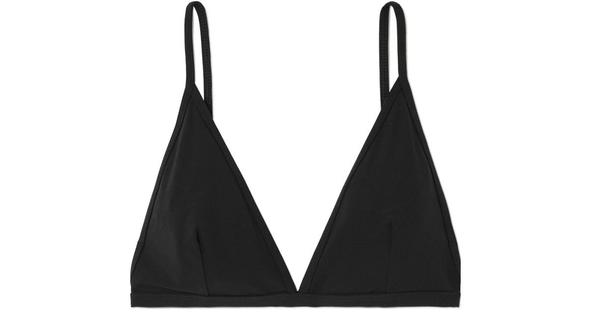 TOTEME Triangle Clasp Bikini Top in Black | Lyst