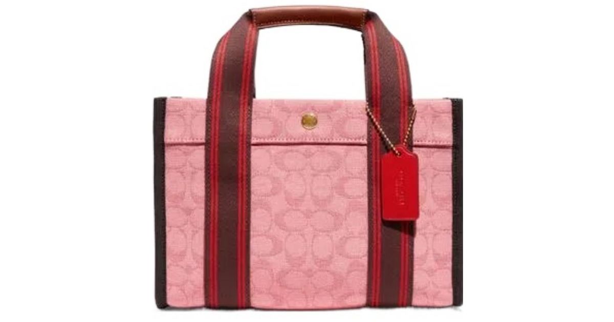COACH Flip 27 Monogram Tote Bag in Pink | Lyst