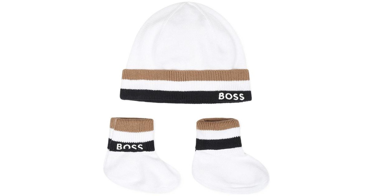 BOSS Curled Hat Set in White | Lyst