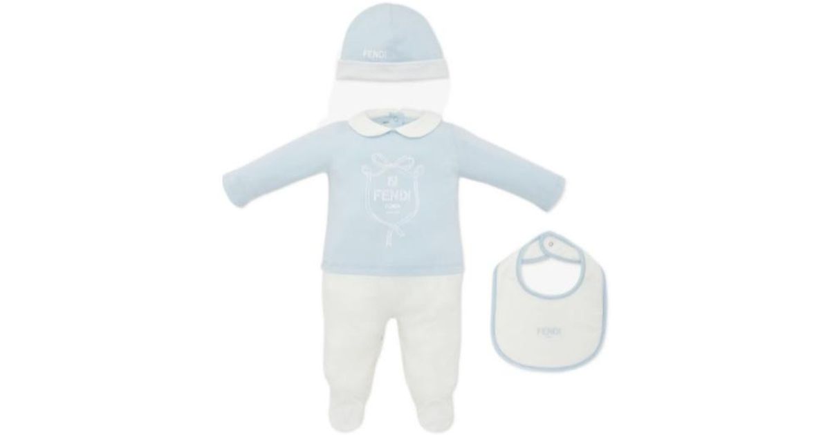 Fendi Logo Baby Set in White | Lyst