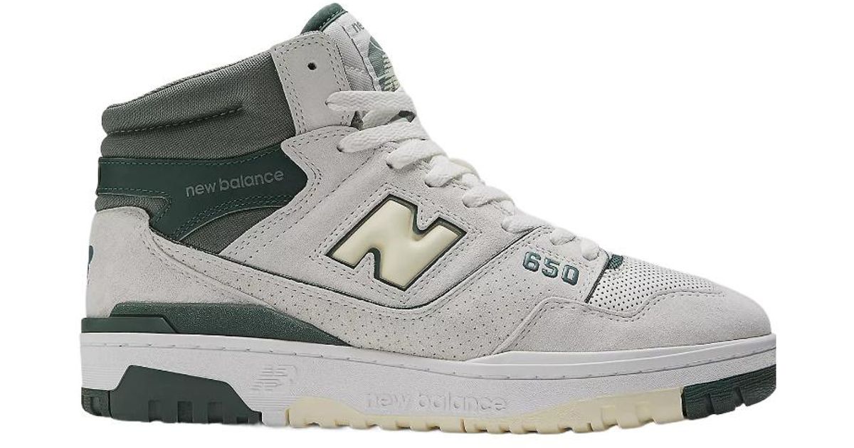 New Balance 650 High-Top Leather Sneakers in Gray for Men | Lyst