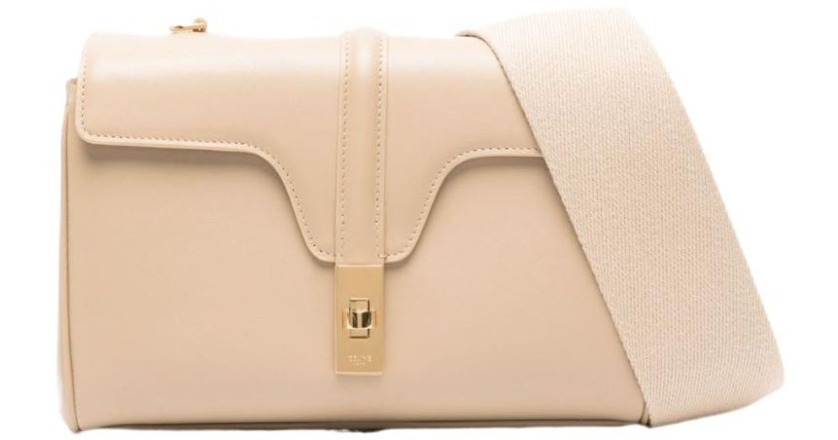 Celine Teen Soft 16 Flip Shoulder Bag in Natural | Lyst