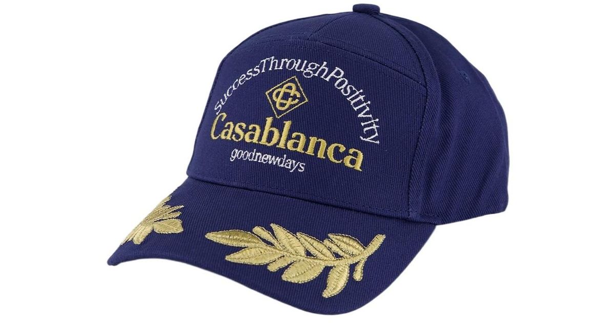 CASABLANCA Embroidery Slogans And Hats in Blue for Men | Lyst