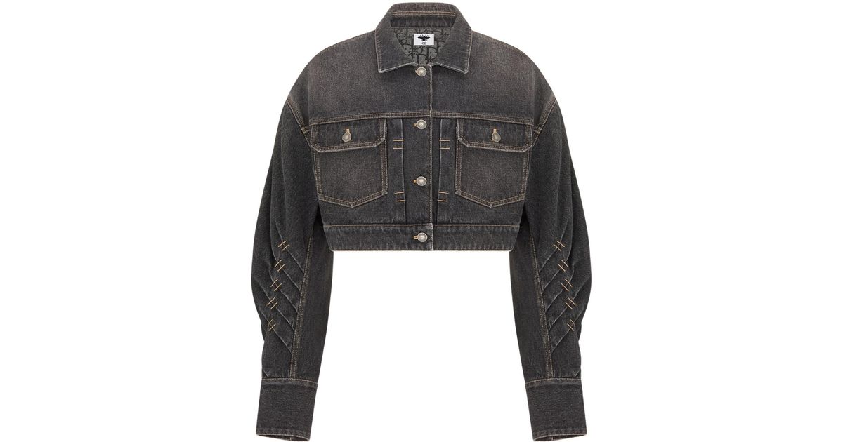 Dior Short Denim Jacket in Grey | Lyst UK