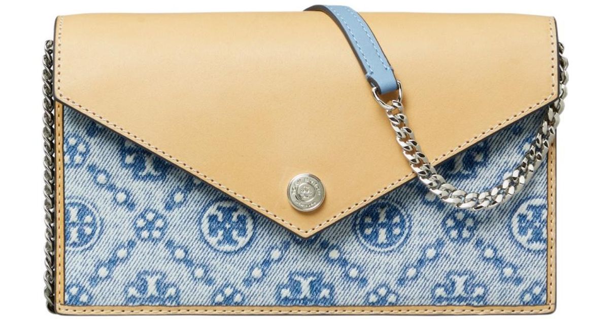 Tory Burch T Monogram Cross Body Bag in Blue | Lyst