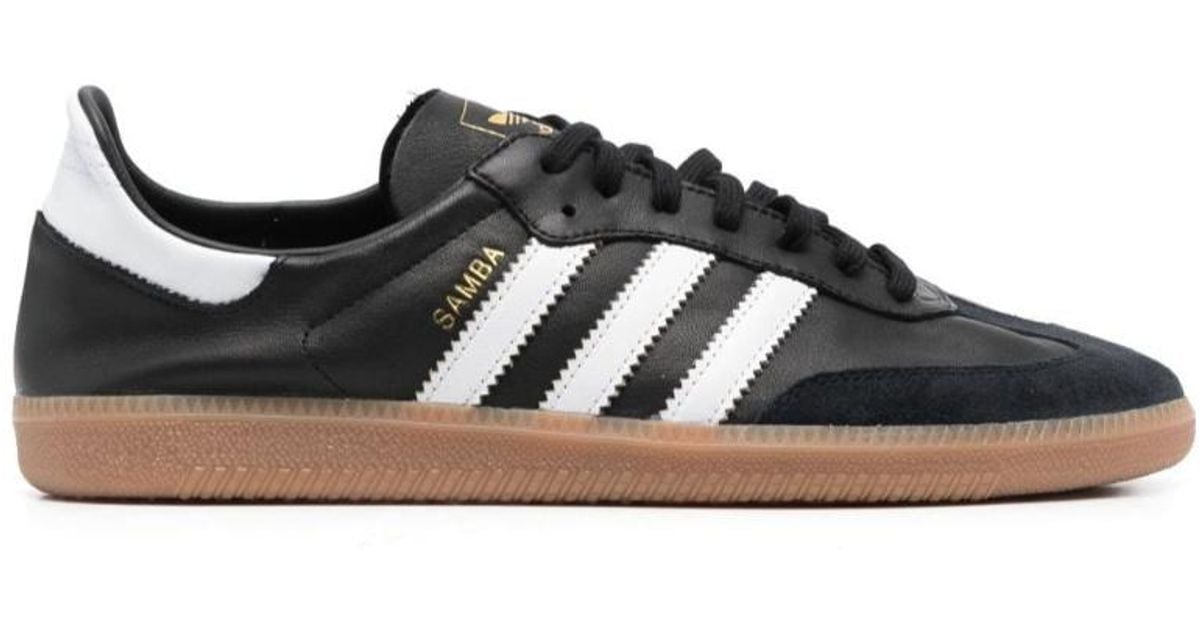 adidas Originals Samba Lace-Up Leather Sneakers in Black for Men | Lyst