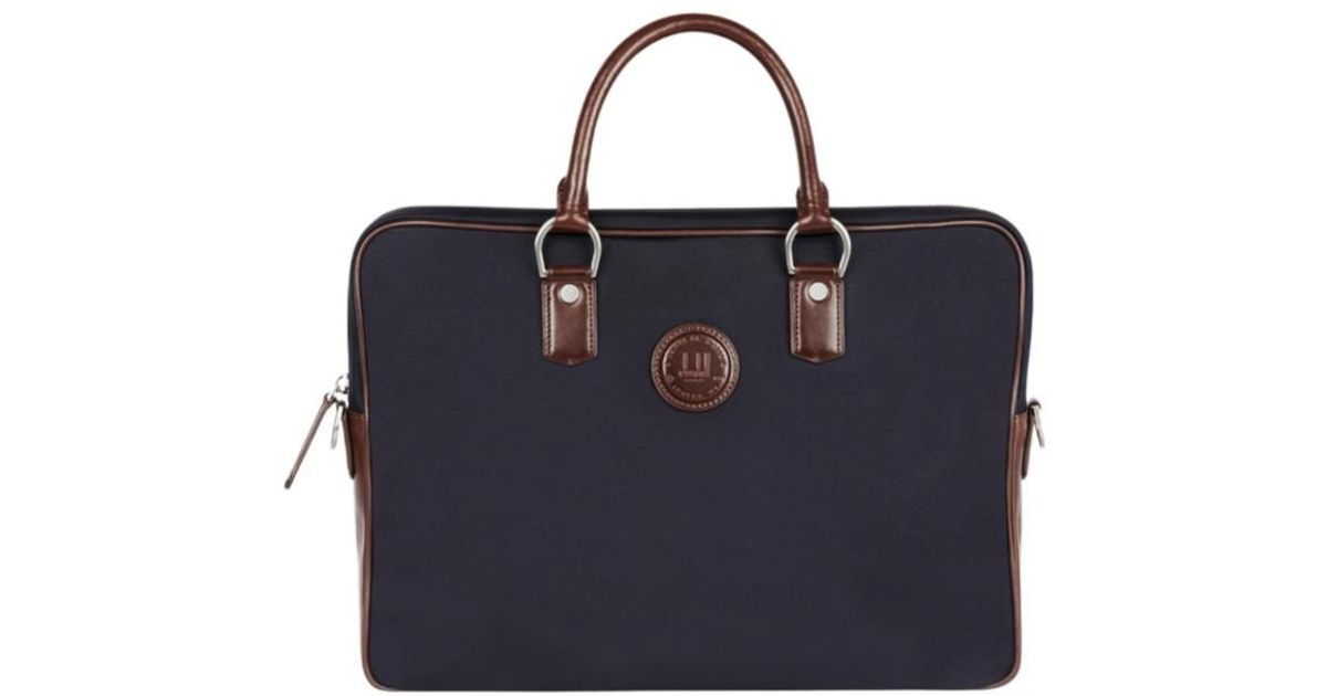 dunhill Logo Briefcase in Blue for Men | Lyst