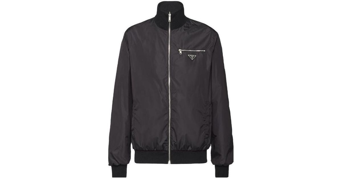 Prada Reversible Bomber Jacket in Black for Men | Lyst