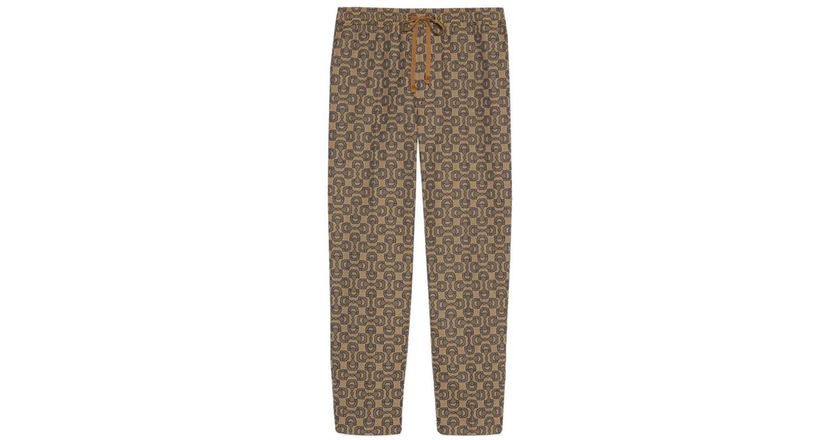 Gucci Horsebit Jacquard-Logo Track Pants in Brown for Men | Lyst