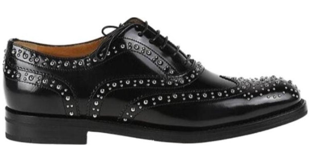 Church's Burwood Polished Studded Brogues in Black | Lyst